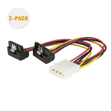 CableCreation Molex to SATA, [2-PACK] 6-Inch Molex 4 Pin to 2 x SATA 15 ...