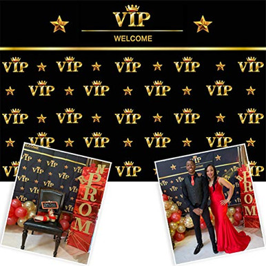 COMOPHOTO VIP Theme Photography Backdrop 8x6ft Black Gold VIP Red ...