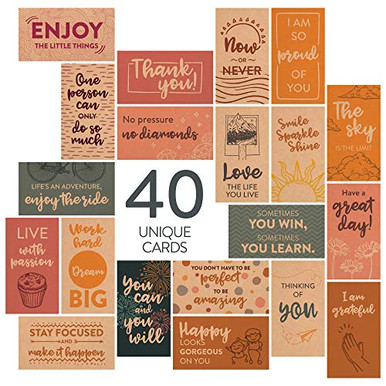 DiverseBee 40 Pack Assorted Inspirational Kraft Cards Motivational ...