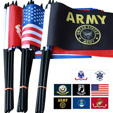 EKEV 24 Pcs United States Military Armed Forces Stick Flags US Army ...