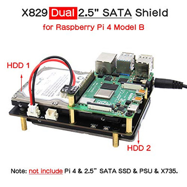 Geekworm Raspberry Pi 4 NAS Dual SATA X829 Dual 2 5 inch SATA HDD SSD ...
