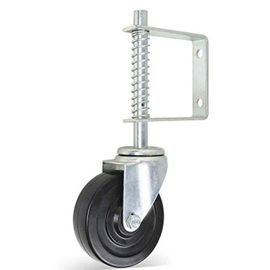 4 inch Fence Gate Wheel Casters Spring Loaded Gate Hard Rubber Swivel ...