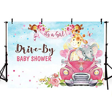 MEHOFOND 7x5ft Drive by Girl Baby Shower Photography Background Drive ...
