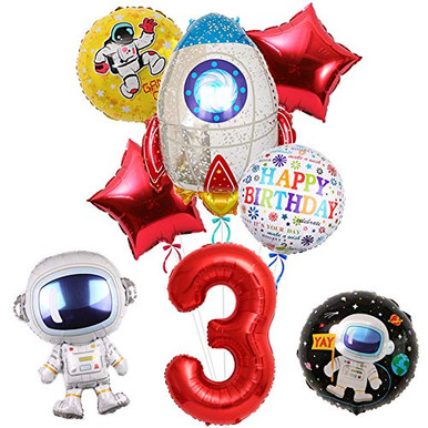 30" Astronaut Spaceman Balloons- Pack of 8, Large Rocket Mylar Balloon ...