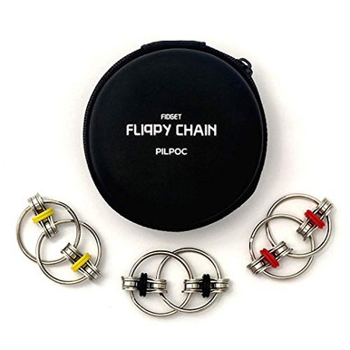 PILPOC Fidget Flippy Chain Key Ring Fidget Toy 3 Piece Set Perfect for ...