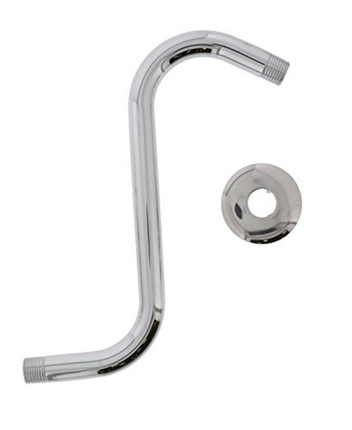 Universal Brass High Rise S Shaped Shower Arm Extension in Chrome ...