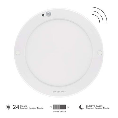 LED Motion Sensor Panel Ceiling Light Fixture with Dusk to Dawn Sensor ...