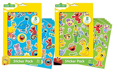 B-KIDS Sesame Street Sticker Packs - 10 Sheets Total Featuring Elmo Big ...