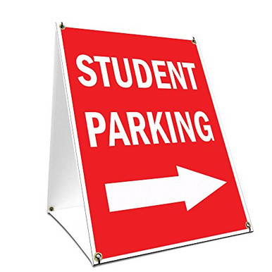 A-Frame Sidewalk Student Parking with Arrow Sign with Graphics On Each ...