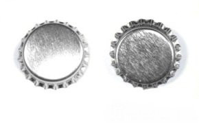 Bottle Cap Co 100-Piece Crown Bottle Caps, Shiny Silver Linerless ...