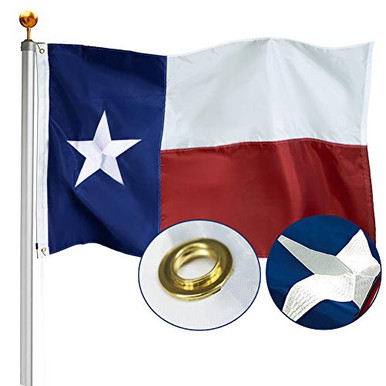 TOPFLAGS Embroidered Texas Flag 3x5 Outdoor- Texas State Flags- Heavy ...