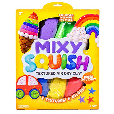 Mixy Squish Rainbow Textured Air Dry Clay by Horizon Group USA Includes ...