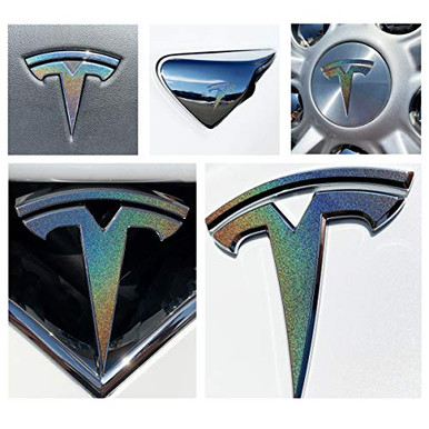 Custom Cut Graphics Tesla Model X Logo Decal Wrap 14-pc Set Gloss Flip ...