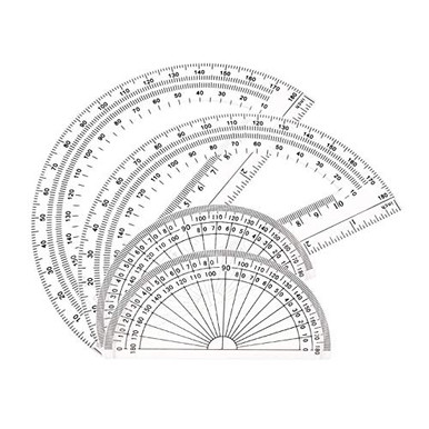 Math Protractors Plastic Protractor 180 Degrees Clear 4 inch 6inch ...