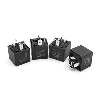 uxcell Universal 4Pcs 5 Terminals 48V 40A Black Power Relay Socket for ...