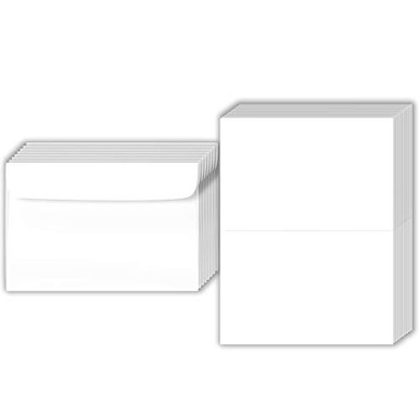 Big Blank Scored Folding Cards Set 8 5 x 11 White Cardstock and 6 x 9 ...