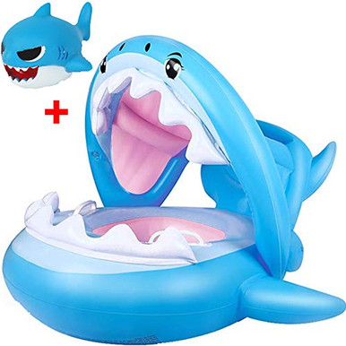 Shark Baby Floats for Pool with Canopy - Inflatable Infant Swimming ...