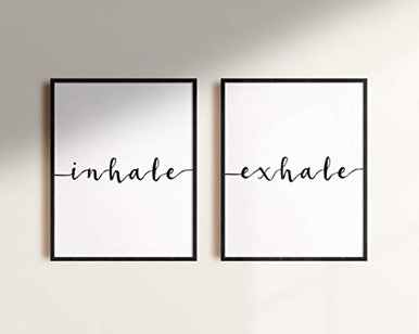 Inhale Exhale Poster Set - Two Posters - 11 x 17 inches - Inspirational ...