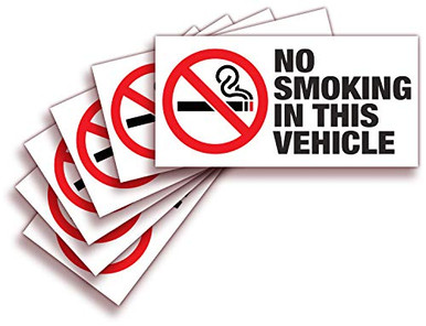 iSYFIX No Smoking Sign Sticker for Vehicles Cars 6 Pack 3x1 5 inch ...
