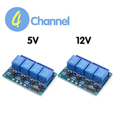 RioRand 4 Channel Relay Module DC 5V 12V with Optocoupler Isolation ...