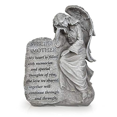 Besti Garden Memorial Stone Angel - Cold-Cast Ceramic Graveyard ...