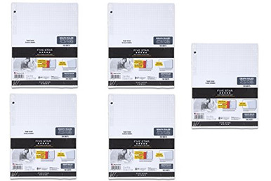 Five Star Reinforced Graph Filler Paper Graph Ruled Loose-leaf 11 x 8 5 ...