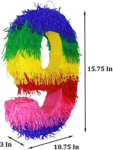 Aurabeam Small Multicolor Tissue Paper Number 9 Nine Mexican Pinata For ...