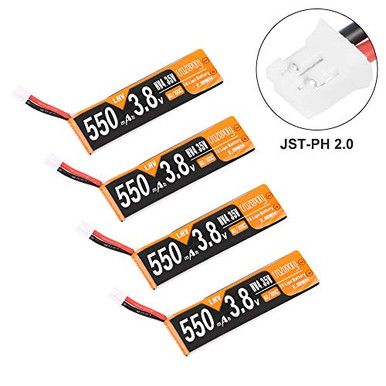 4pcs 550mAh 1S HV 3 8V LiPo Battery 50C Rechargeable Battery JST-PH 2 0 ...