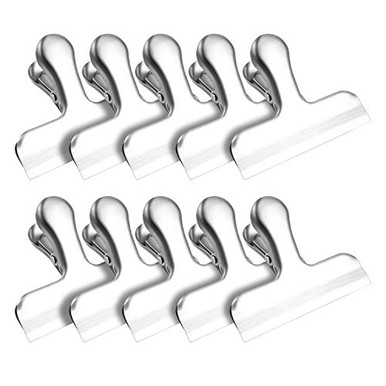 10 Pack Chip Bag Clips for Food Bags 3 Inches Wide Stainless Steel ...