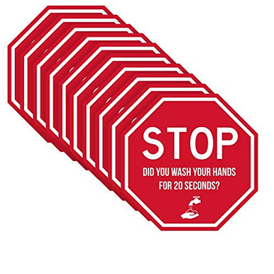 10-Pack "Stop Did You Wash Your Hands for 20 Seconds" Premium Vinyl ...