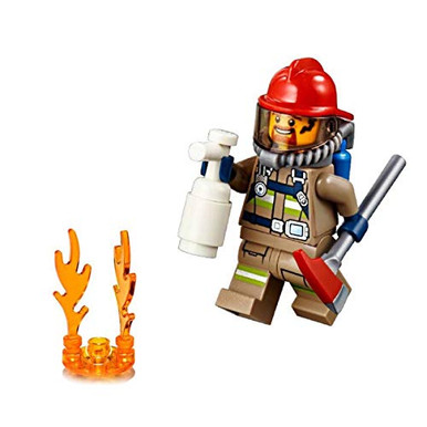 Lego City Minifigure - Firefighter ??? with Axe Fire Extinguisher and ...