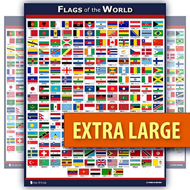 World Flags Educational Poster Laminated Young N Refined 18x30 ...