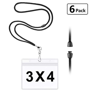 Safety Breakaway Lanyards with ID Holder Clear Horizontal Name Badge ...