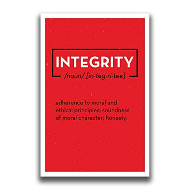 JSC511 Definition of Integrity Dictionary Style Poster Red 18-Inches by ...