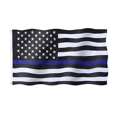 Yixinjew Police Thin Blue Line American Flag 3x5 Outdoor Heavy Duty ...