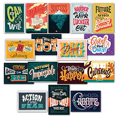 16 Laminated Inspirational Classroom Posters - Full Color Motivational ...