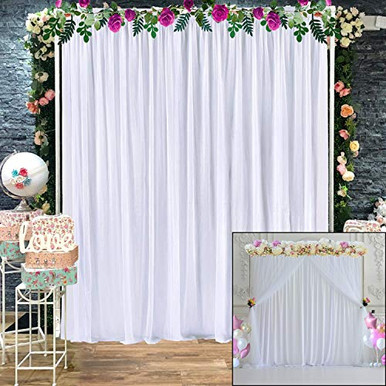 White Tulle Backdrop Curtain for Parties Baby Shower Photo Booth ...