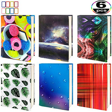 Stretchy Book Covers for Textbooks - 6 Pack Jumbo Book Covers for ...