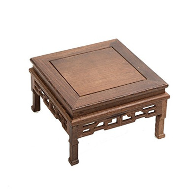 LuoLuo Chinese Wooden Display Stand Square Shape High Leg Carved Solid ...
