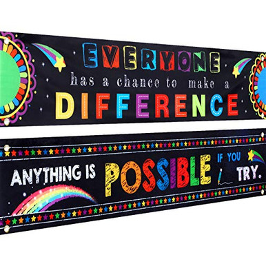 2 Pieces Motivational Classroom Hanging Banner Posters 2020 ...