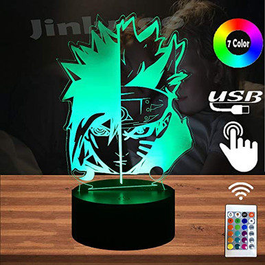 Naruto Sasuke face Cartoon Night Light 3D Optical Illusion Japan Anime ...