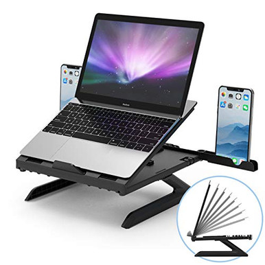 Laptop Stand for Desk Dual Phone Holders Multi-Angle Ergonomic ...