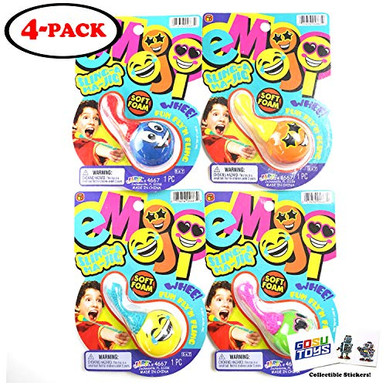 Emoji Sling-a-ma-jig Soft Foam Fling 4 Pack Yellow Green Blue Orange ...