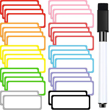 36 Pieces Magnetic Dry Erase Labels 1.2 x 3.2 Inch Name Plates Labels ...