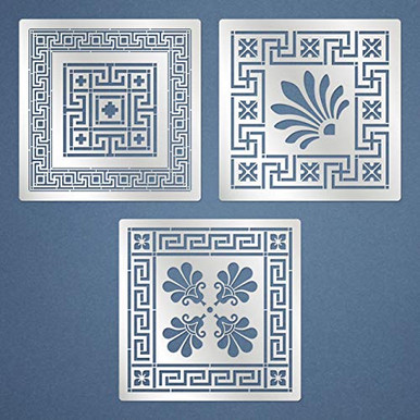 Aleks Melnyk 179 Tile Stencils Greek Key Border Meander Stainless Steel ...