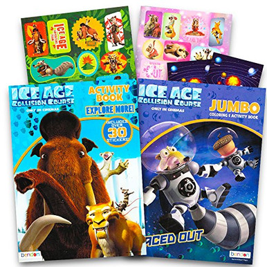 Ice Age Coloring Book Set -- 2 Books, Over 30 Ice Age Stickers and 2 ...