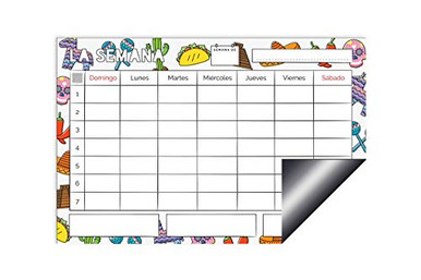 Spanish Classroom Magnetic Weekly Calendar and Planner - Dry Erase ...