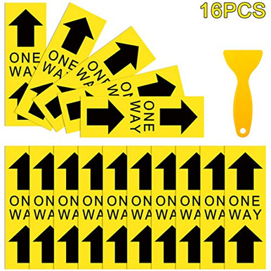 IDJWVU 15Pcs 6" x 18" One Way Directional Arrows Floor Stickers Social ...