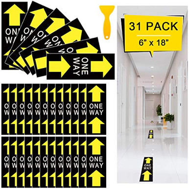 IDJWVU 30Pcs 6" x 18" One Way Directional Arrows Social Distance Floor ...