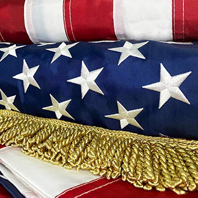 American Flag with Luxurious Golden Fringe United Flags USA US Flag ...